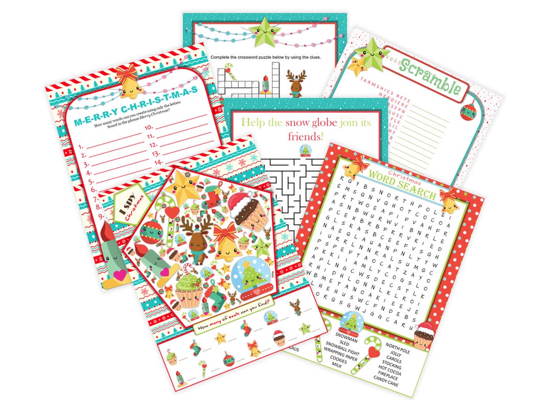 Actividad navideña imprimible Juegos de fiesta navideña - Etsy España