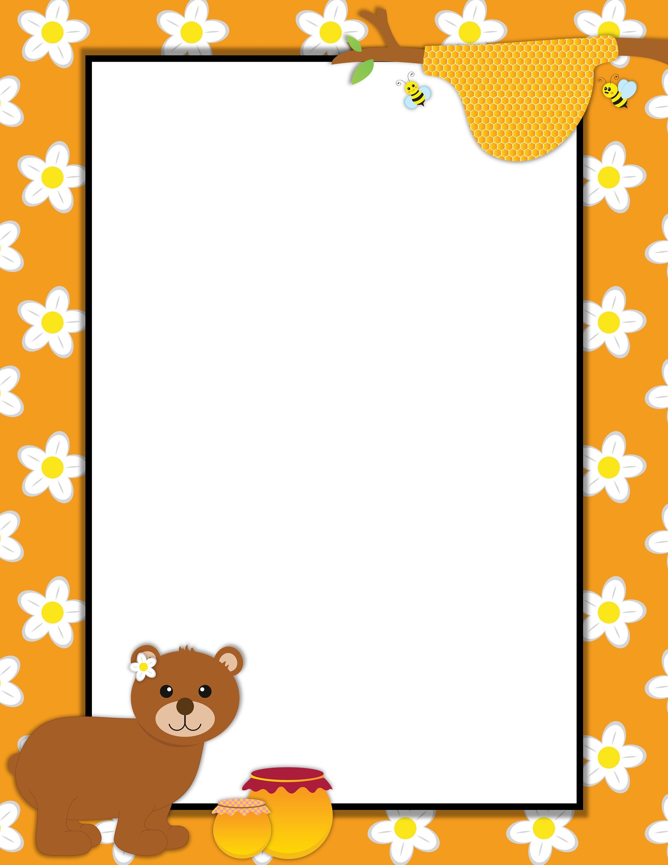 Bee Stationary Printable/honeybee Digital Paper Set/honey Bee Digital ...