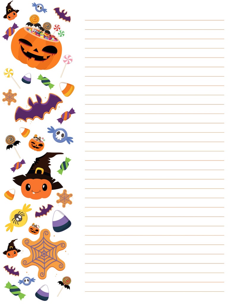 Printable Halloween Stationary Cute Halloween Letter Writing - Etsy