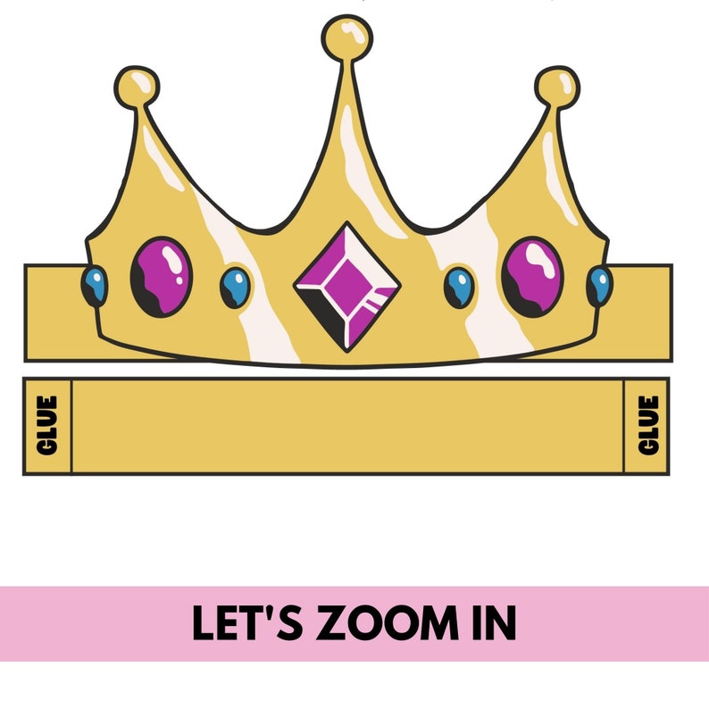 Princess Paper Crown for Kids, Princess Birthday, Paper Princess Craft ...