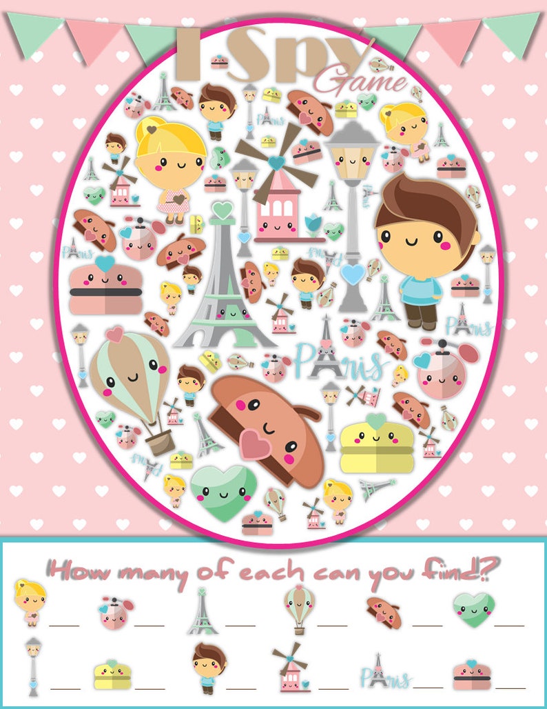 French Paris Themed Printable Games - Etsy