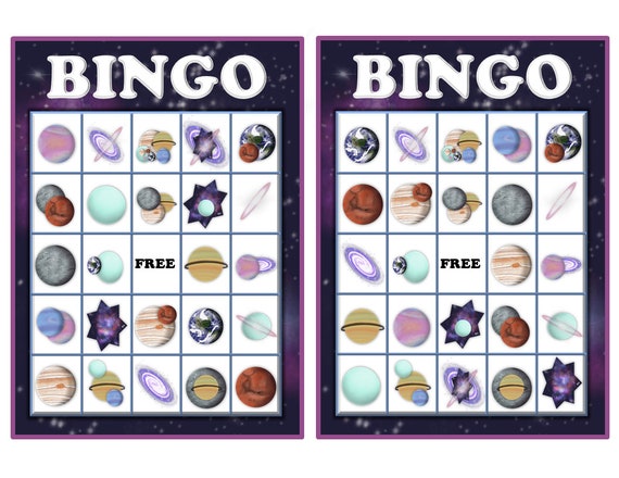 Solar System Printable Bingo Cards-planets-outer Space😑 Experimente a ...