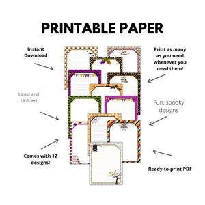 Spooky Halloween Printable Stationery Set for Letter Writing and Kids ...