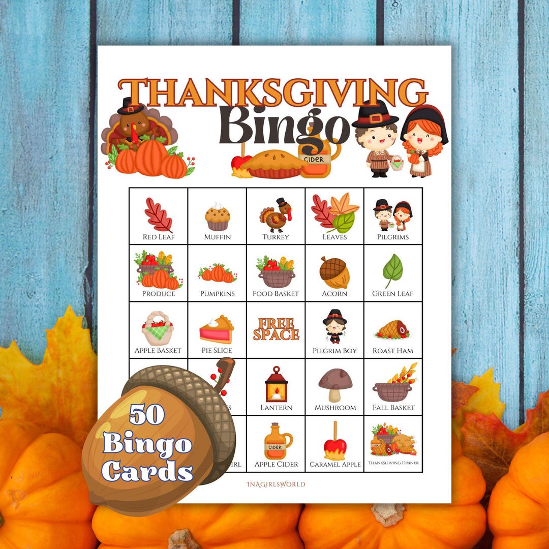 Thanksgiving Bingo: Printable Holiday Game for Large Groups, Families ...