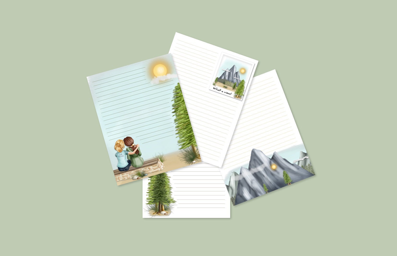 Writing Paper Inspired by Nature ~ Stationary Set ~ Pen Pal Stationery ...
