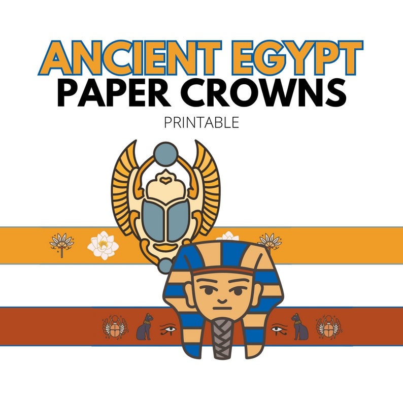 DIY Ancient Egyptian Paper Crown Craft Kit: Colorful Printable Headband ...