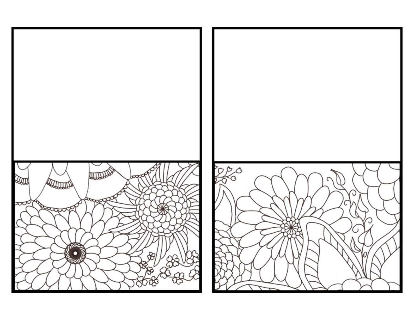 Printable Coloring Cards-printable Coloring Bookmarks - Etsy