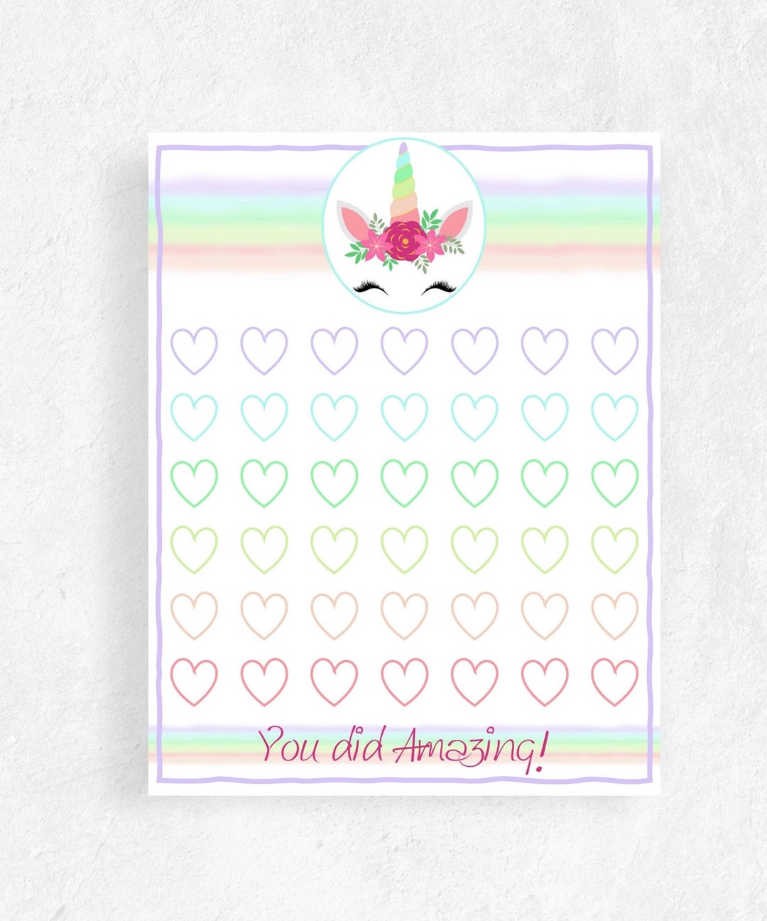 Printable Unicorn Reward Chart: Kids Behavior & Potty Training (PDF) - Etsy
