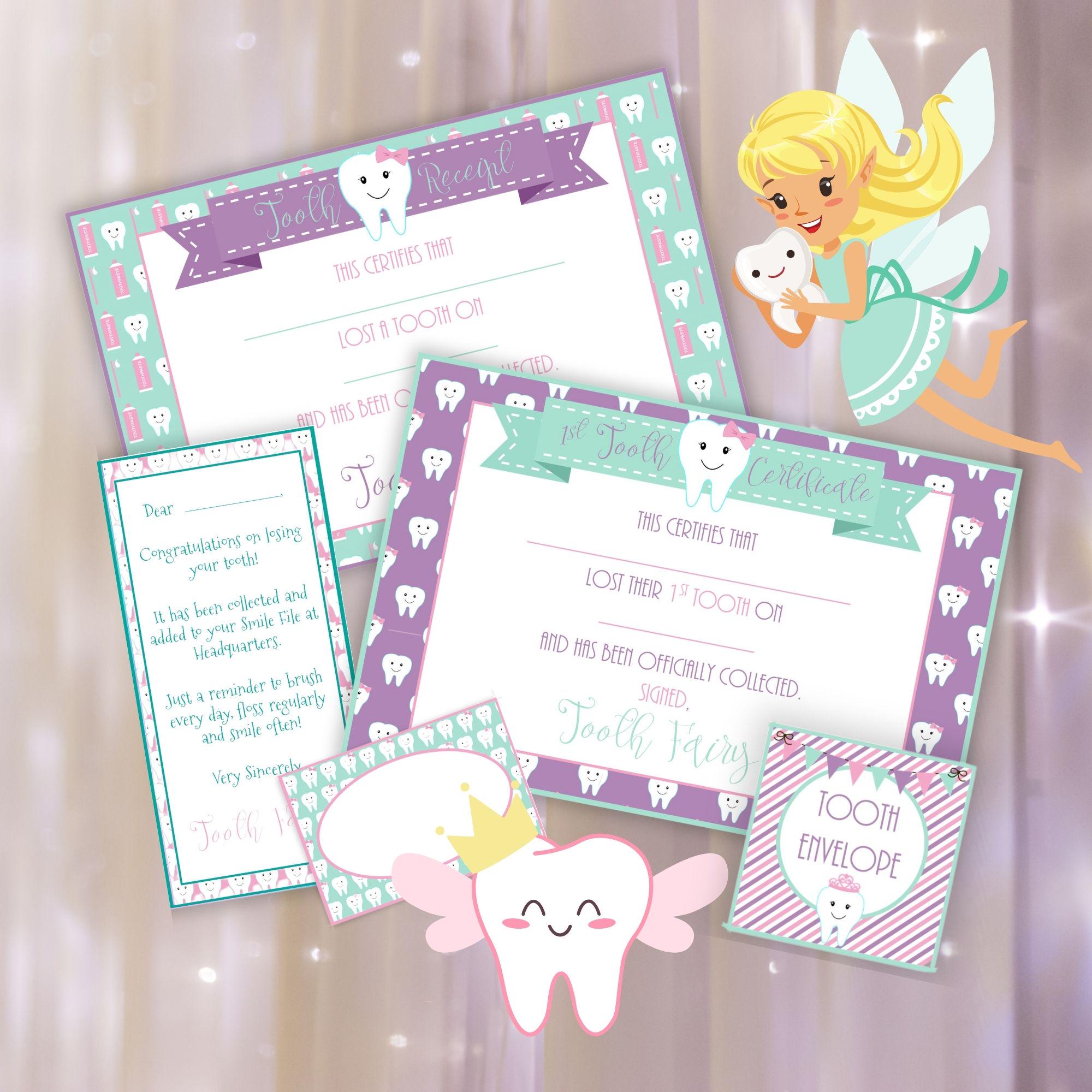 Miniature Tooth Fairy Letter Kit: Receipt & Certificate (digital ...