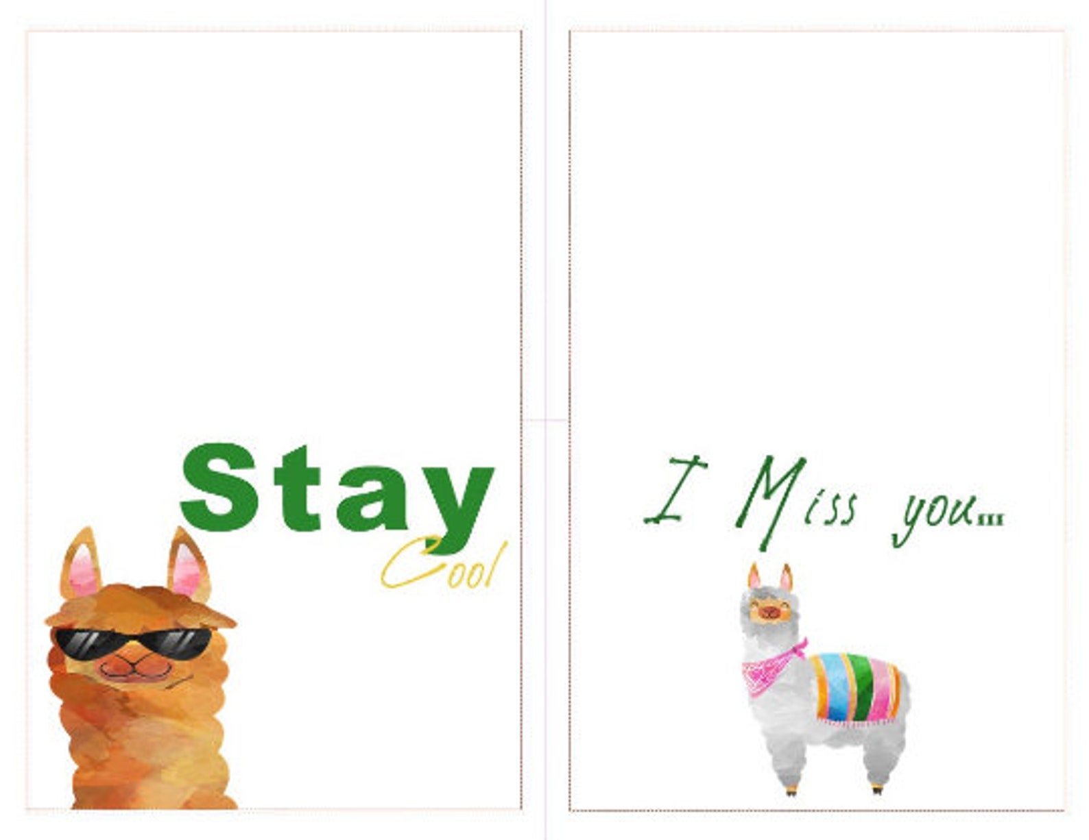 Llama Cards-printable Digital Cards-digital Cards-instant - Etsy