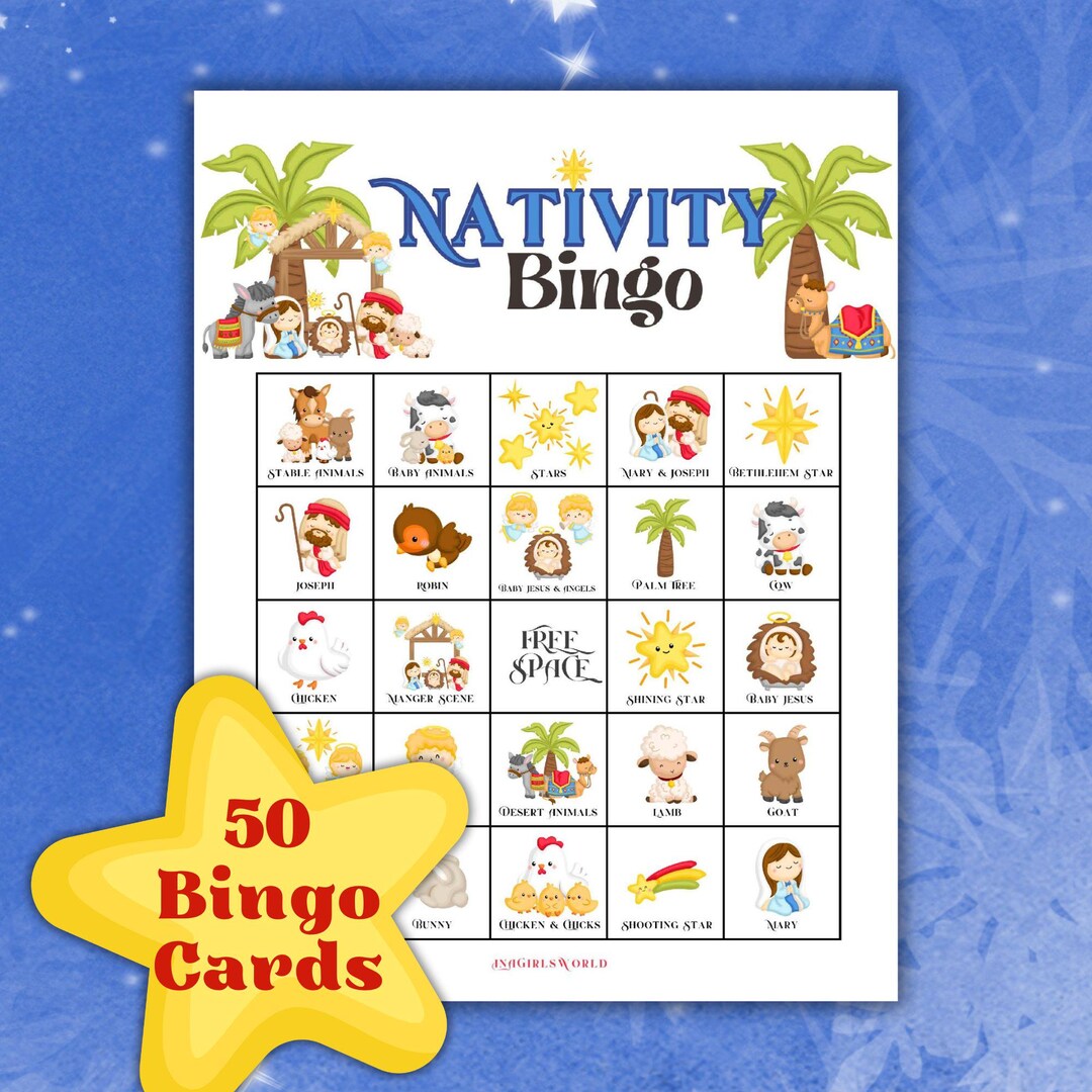 Nativity Bingo, Christmas Bingo, Nativity Kids Activity, Nativity ...