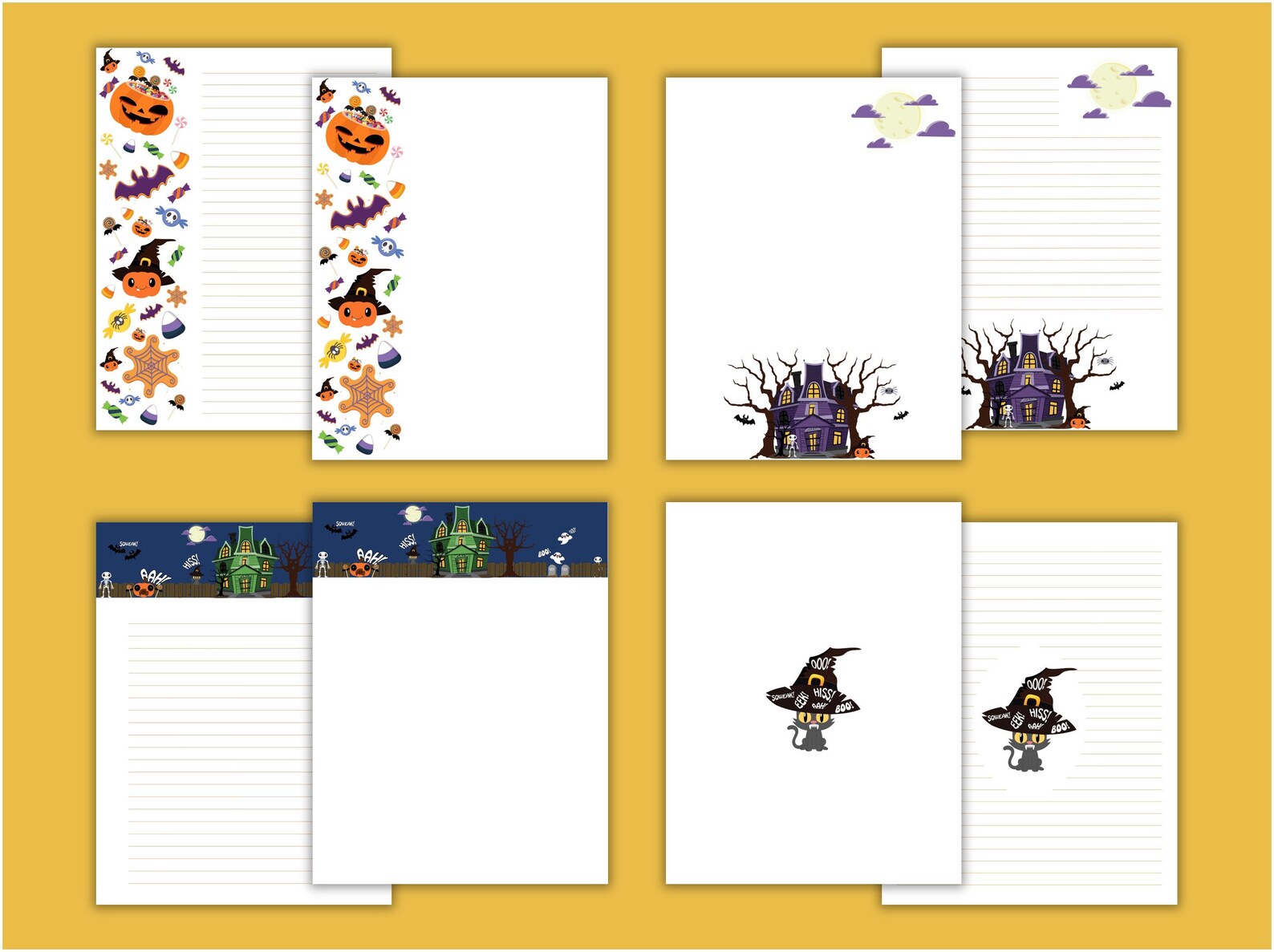 Printable Halloween Stationary Cute Halloween Letter Writing - Etsy