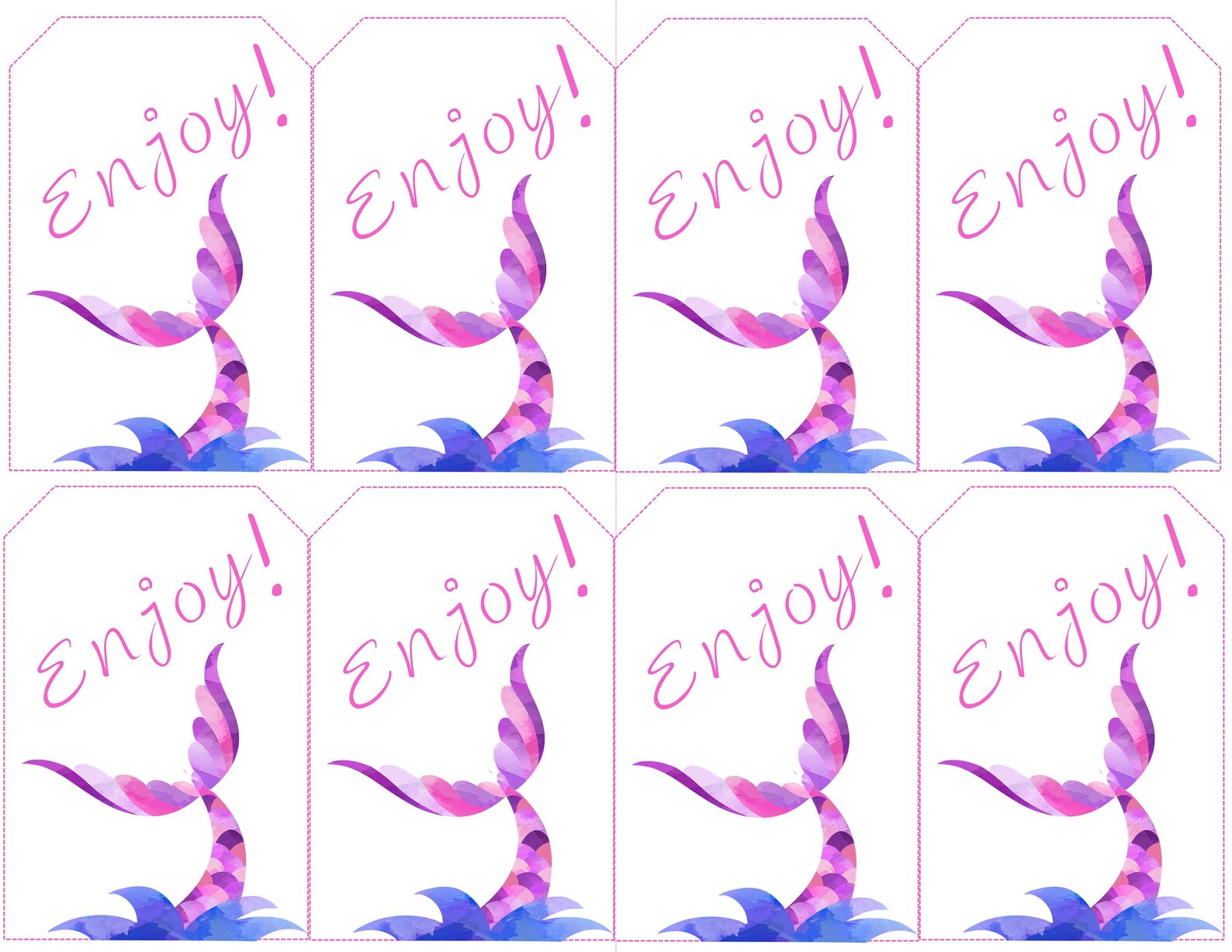 Mermaid Gift Tags-printable Mermaid Party Favors-mermaid Party - Etsy