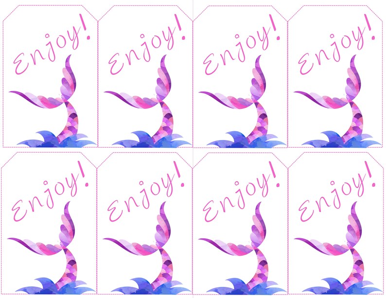 Mermaid Gift Tags-printable Mermaid Party Favors-mermaid Party - Etsy
