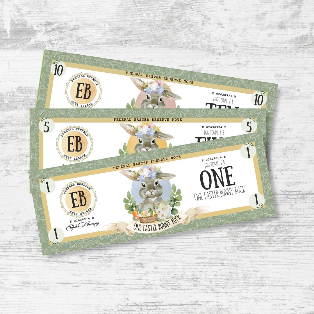 Printable Easter Bunny Bucks: Play Money Rewards (PDF Download) - Etsy