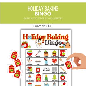 Baking Bingo for the Holidays, Christmas Bingo, Christmas Party Game ...