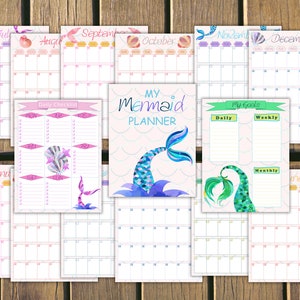 Mermaid Planner ~ Printable Planner Mermaid Themed ~ Planners for Girls ...