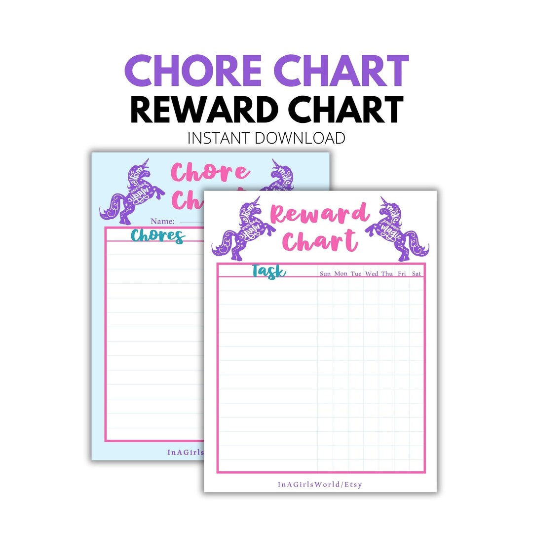 Unicorn Kids Chore Chart & Reward Chart Printable | Magical Routine ...