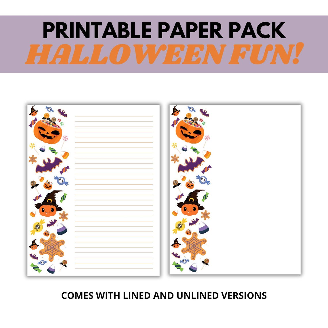 Printable Halloween Stationery Set - Cute Letter Papers for Kids and ...