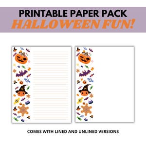 Printable Halloween Stationery Set - Cute Letter Papers for Kids and ...