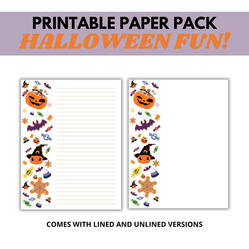 Printable Halloween Stationery Set - Cute Letter Papers for Kids and ...