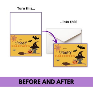 Kid's Halloween Cards, Happy Halloween Cards for Kids, Blank Halloween ...