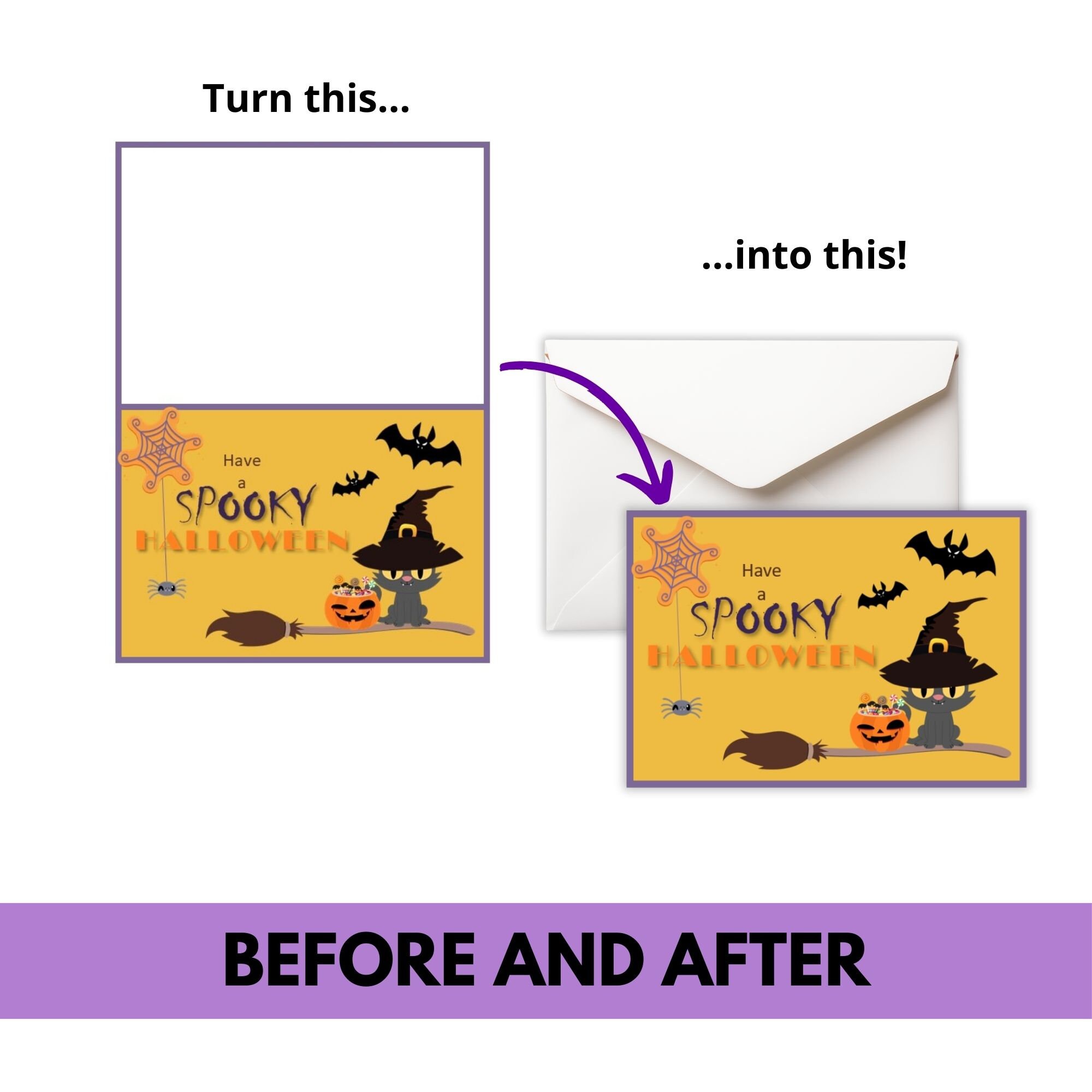 Kid's Halloween Cards, Happy Halloween Cards for Kids, Blank Halloween ...