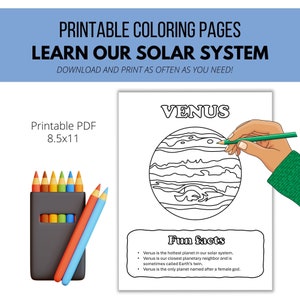 Coloriages du système solaire, Coloriages de planètes à imprimer - Etsy ...