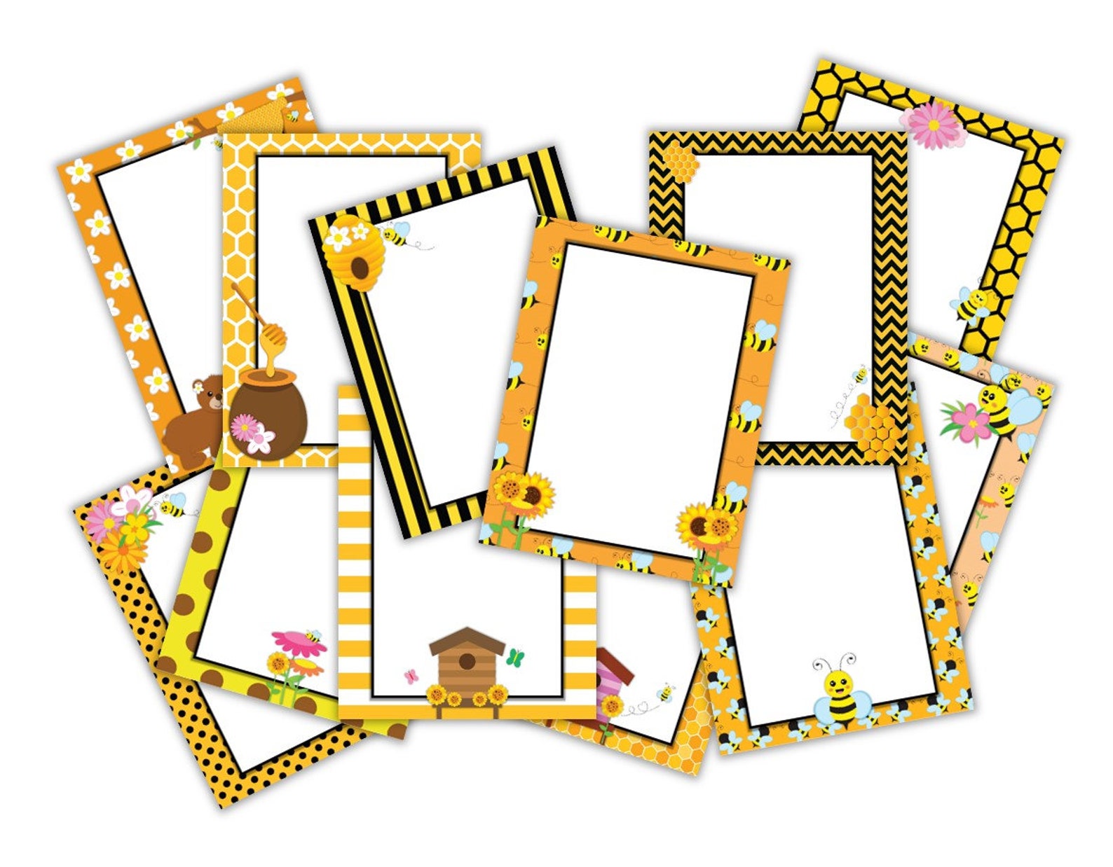 Bee Stationary Printable/honeybee Digital Paper Set/honey Bee Digital ...