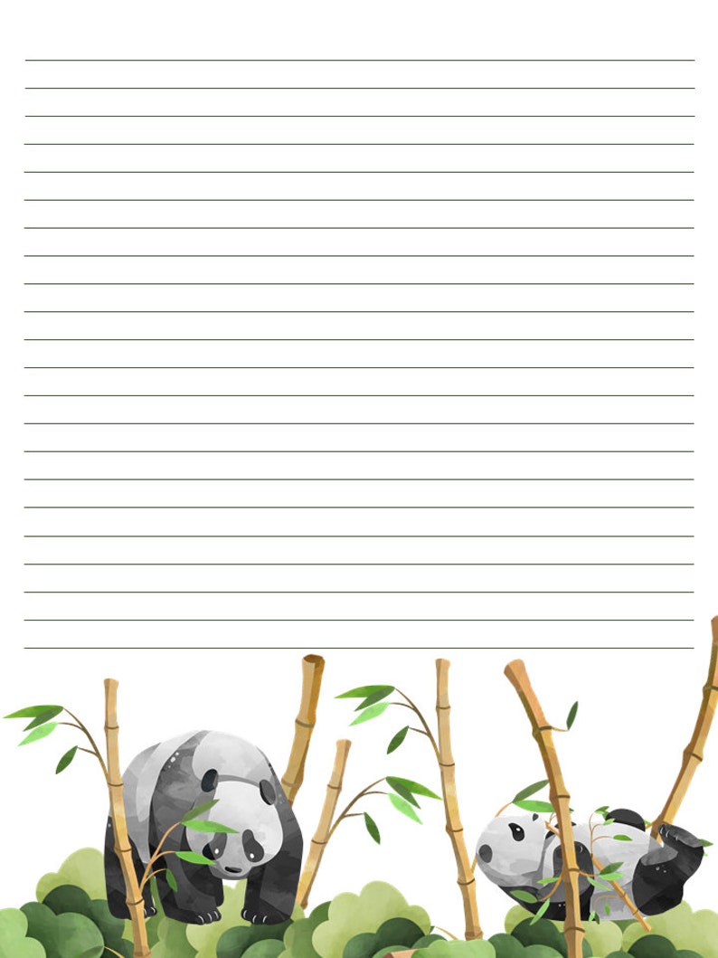 Panda Stationery/printable Stationary/panda Bear - Etsy
