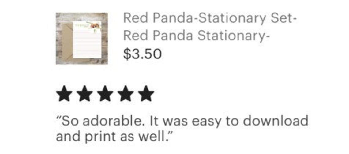 Red Panda Cute Stationary Set ~ Lined and Unlined ~ Pen Pals ~ Letter ...