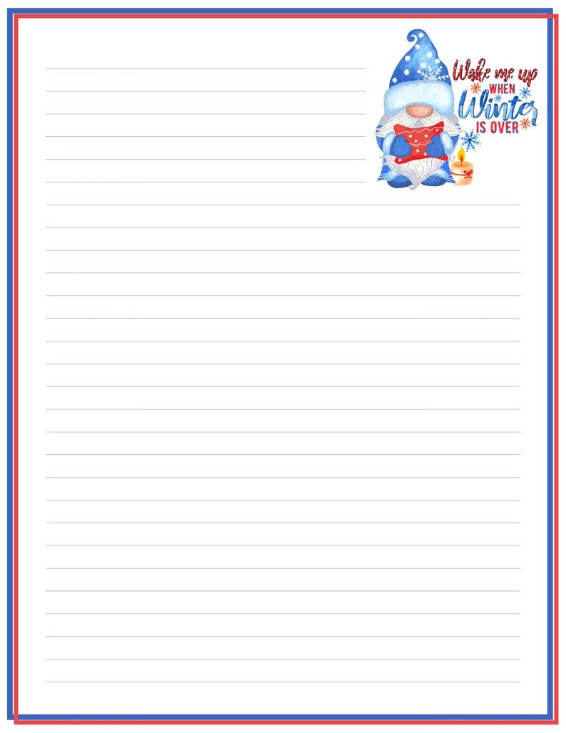 Christmas Gnomes ~ Christmas Stationery Printable ~ Downloadable ...