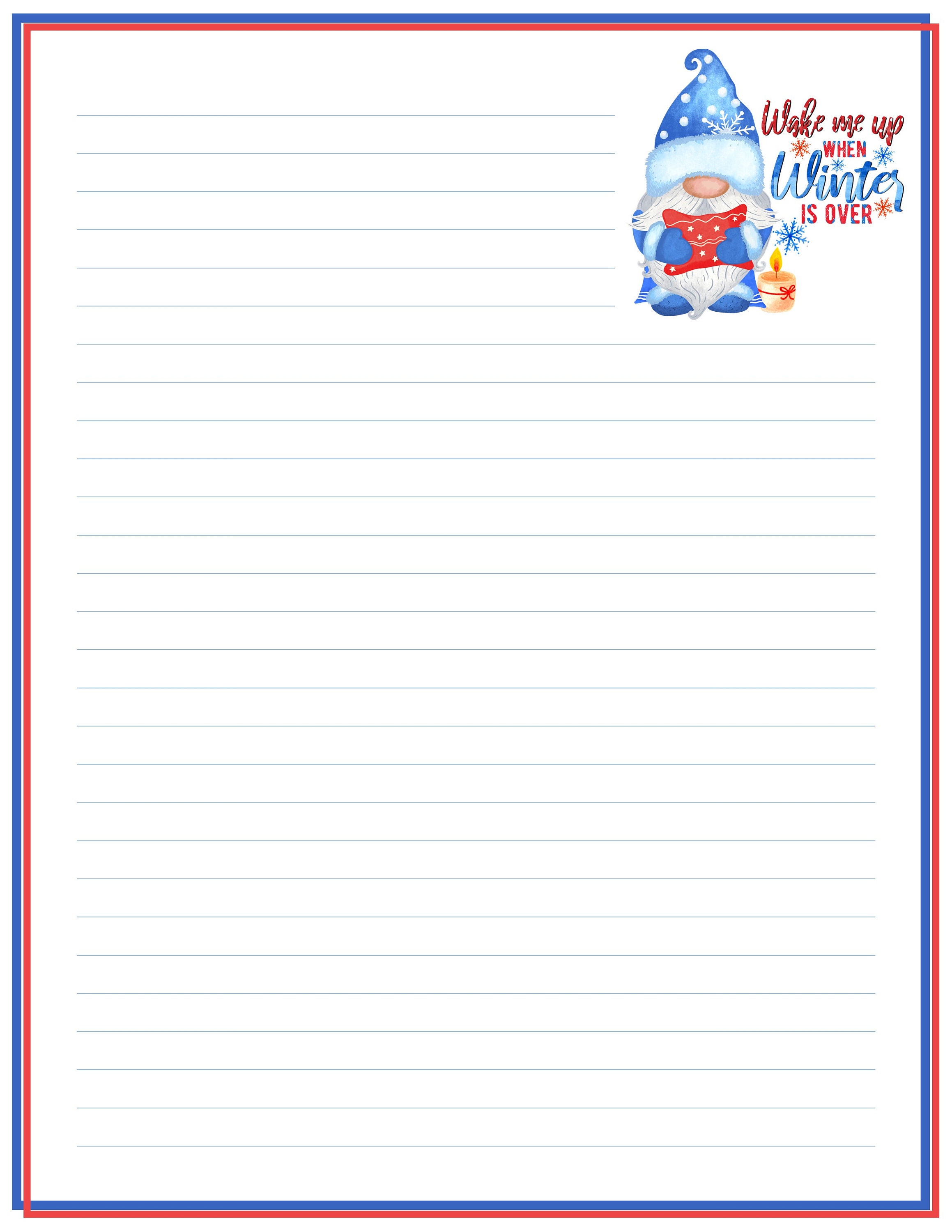 Christmas Gnomes ~ Christmas Stationery Printable ~ Downloadable ...