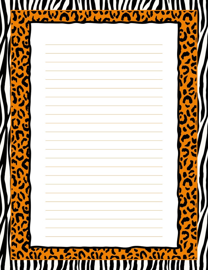 Halloween Letter Writing Paper, Animal Print Paper, US Letter, A5 ...