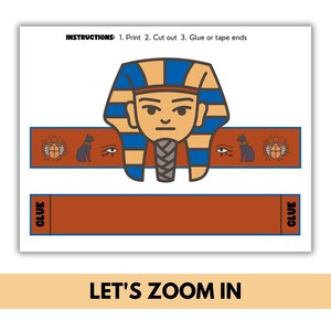 DIY Ancient Egyptian Paper Crown Craft Kit: Colorful Printable Headband ...