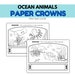 Ocean Animal Paper Crown: Kids Coloring Party Hats (PDF Pattern) - Etsy