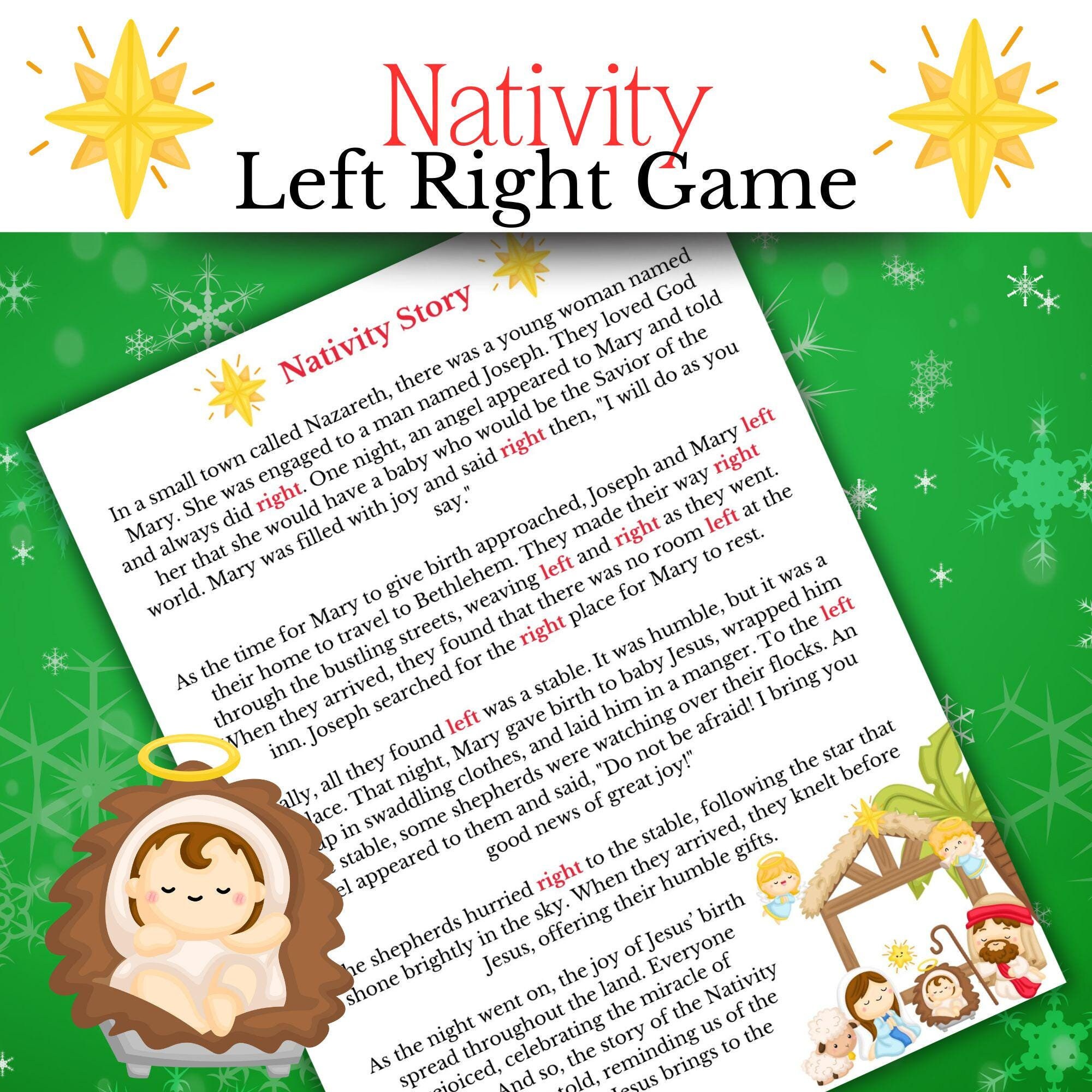 Printable Nativity Left Right Christmas Game (PDF) - Etsy