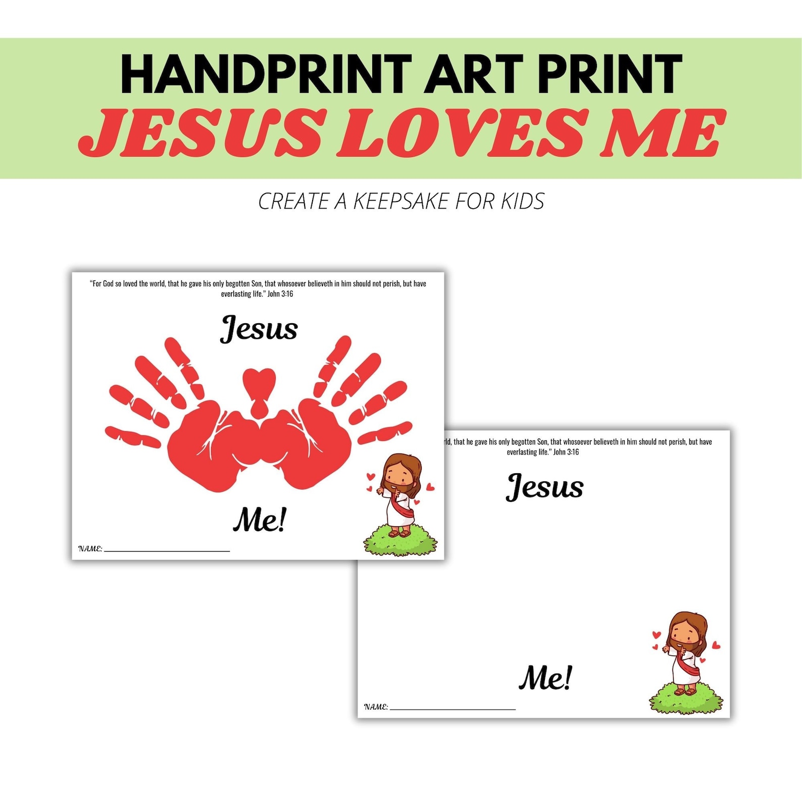 Jesus Loves Me Handprint, Jesus Loves Me Printable Template, Sunday ...