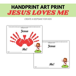 Jesus Loves Me Handprint, Jesus Loves Me Printable Template, Sunday ...