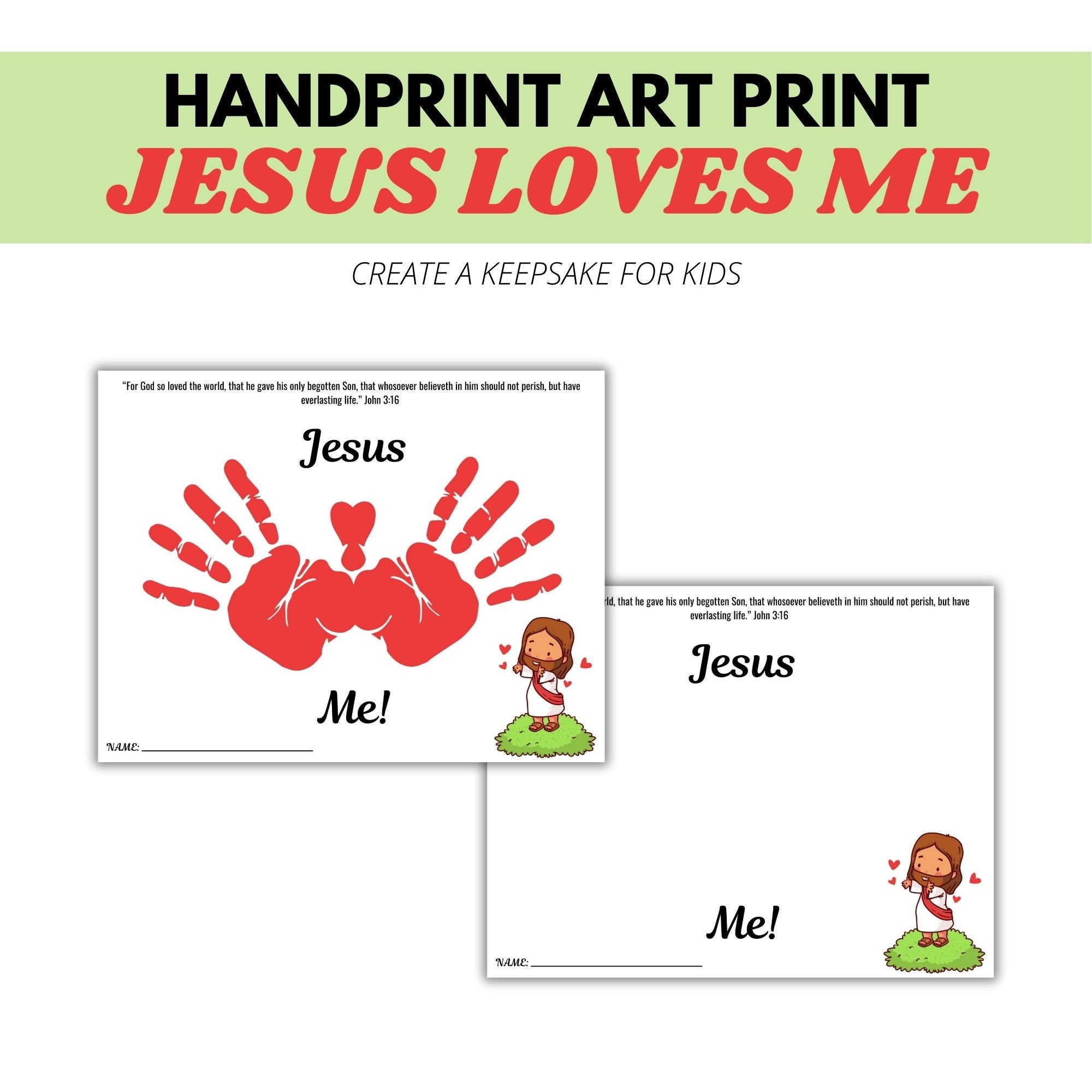 Jesus Loves Me Handprint, Jesus Loves Me Printable Template, Sunday ...