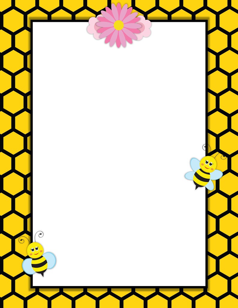 Bee Stationary Printable/honeybee Digital Paper Set/honey Bee Digital ...