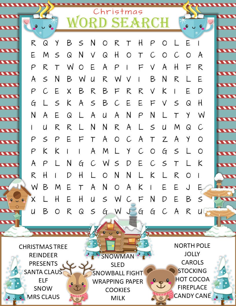 Printable Christmas Activity Printable Christmas Party Games Christmas ...