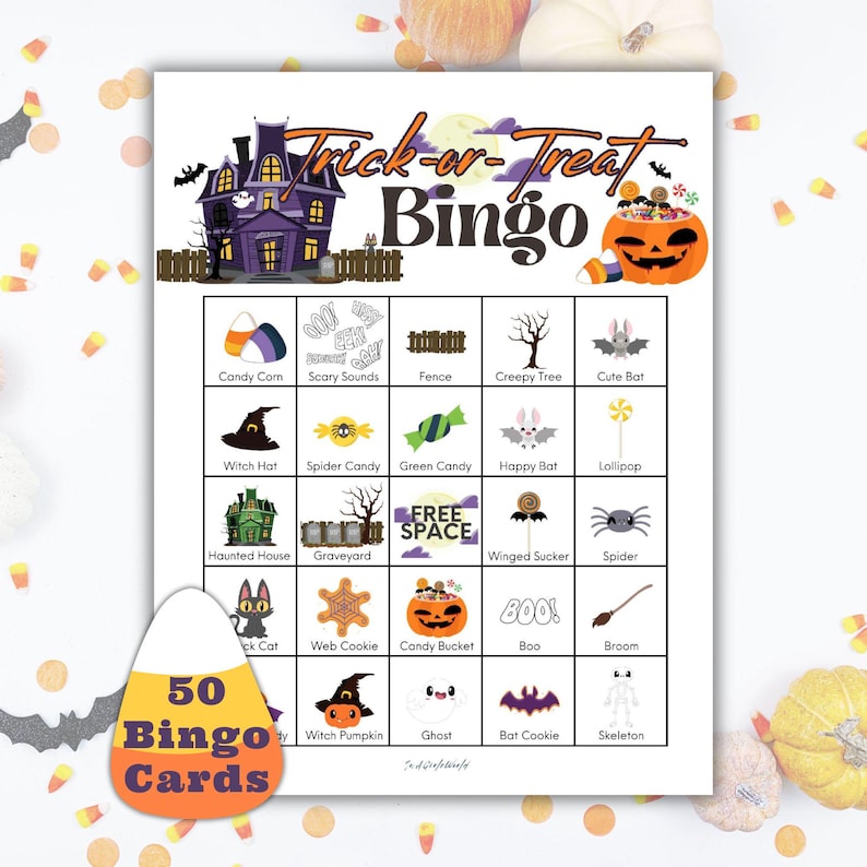 Halloween Bingo Printable Party Game for Kids and Classrooms - Etsy