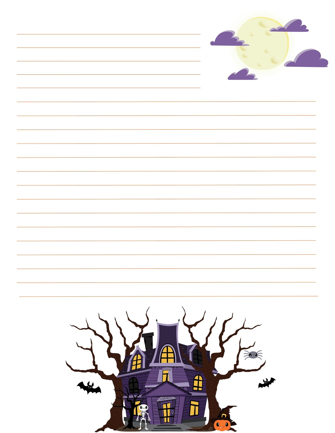 Printable Halloween Stationary Cute Halloween Letter Writing - Etsy