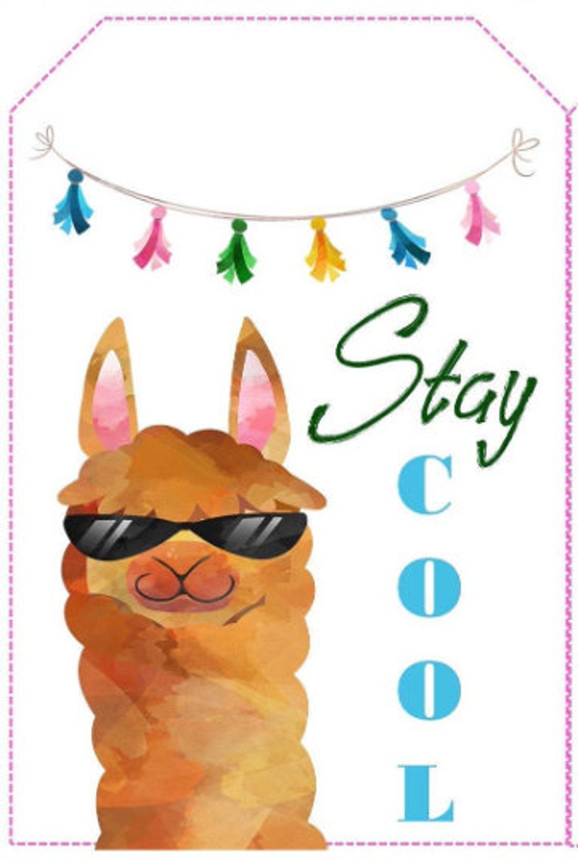 Printable Llama Party Favor Tags: Fiesta Birthday Gift Tags (digital ...
