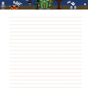 Printable Halloween Stationary Cute Halloween Letter Writing Set Lined ...