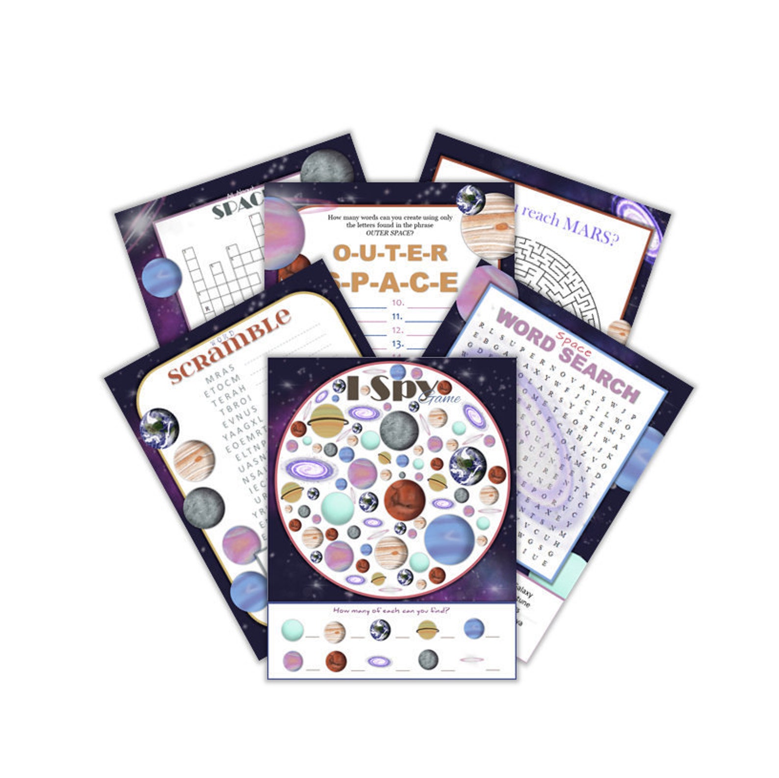 Outer Space Printables-planet-themed Game Pack - Etsy