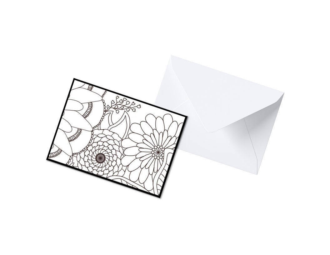 Printable Coloring Cards-printable Coloring Bookmarks - Etsy