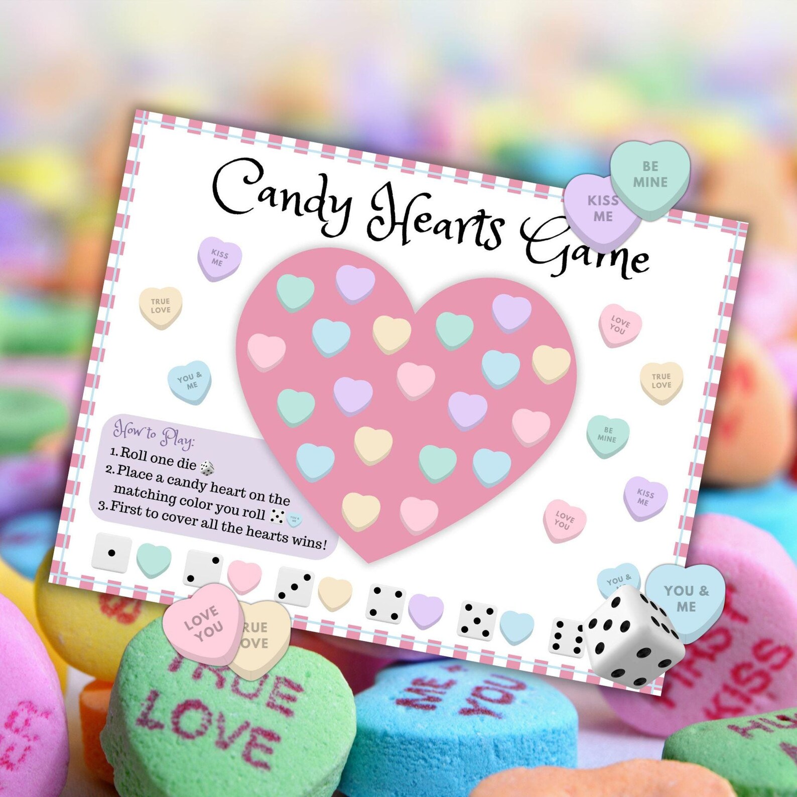 Roll a Heart Candy Dice Game: Valentine's Day Classroom Activity ...