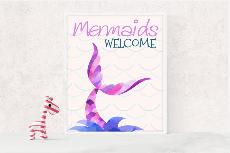 Mermaids Welcome Art Print - Etsy